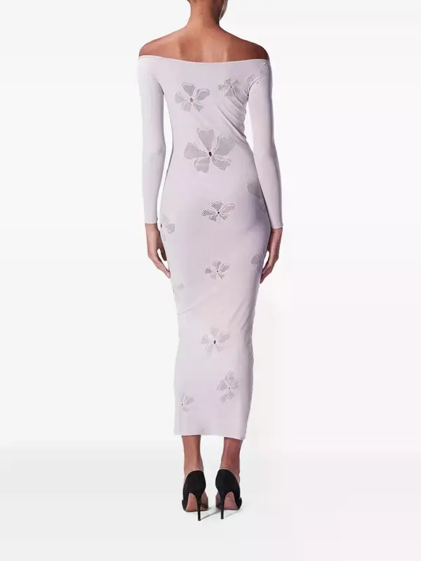MARGHERITA MACCAPANI Monogram-pattern Midi Dress - White