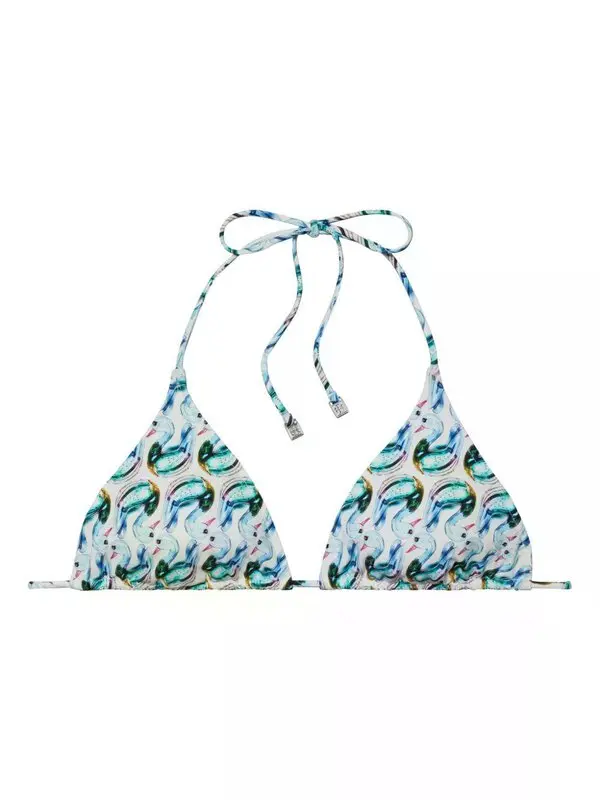 Tory Burch Printed Bikini Top - Blue