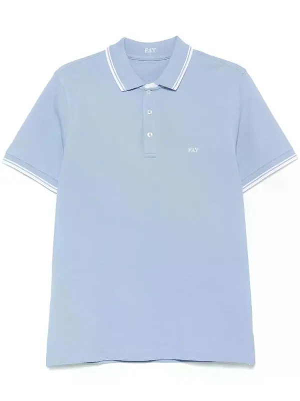FAY Logo-embroidered Polo Shirt - Blue
