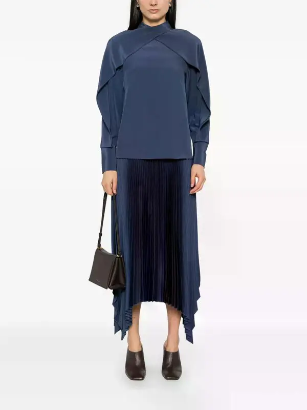 JOSEPH Ade Plissé Skirt - Blue