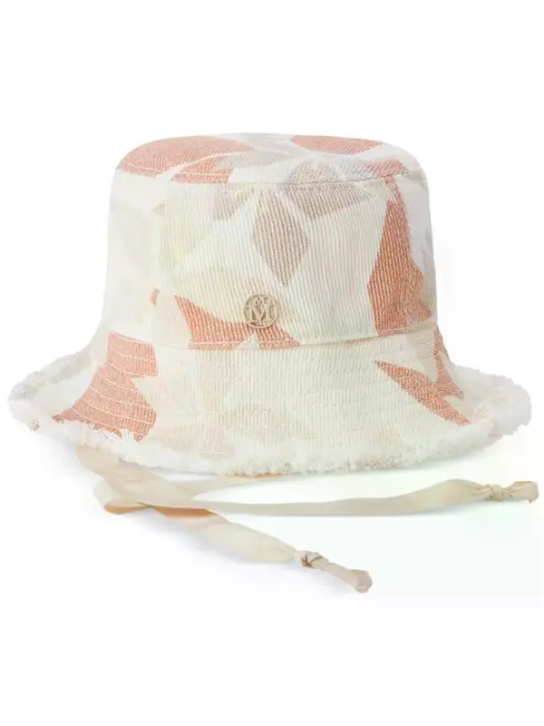 MAISON MICHEL Angele Bucket Hat - White