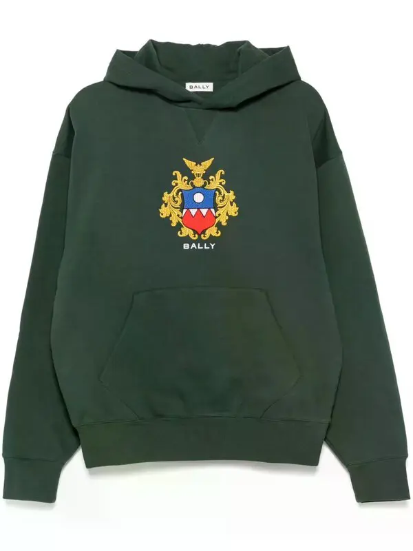 Bally Embroidered Logo Hoodie - Green