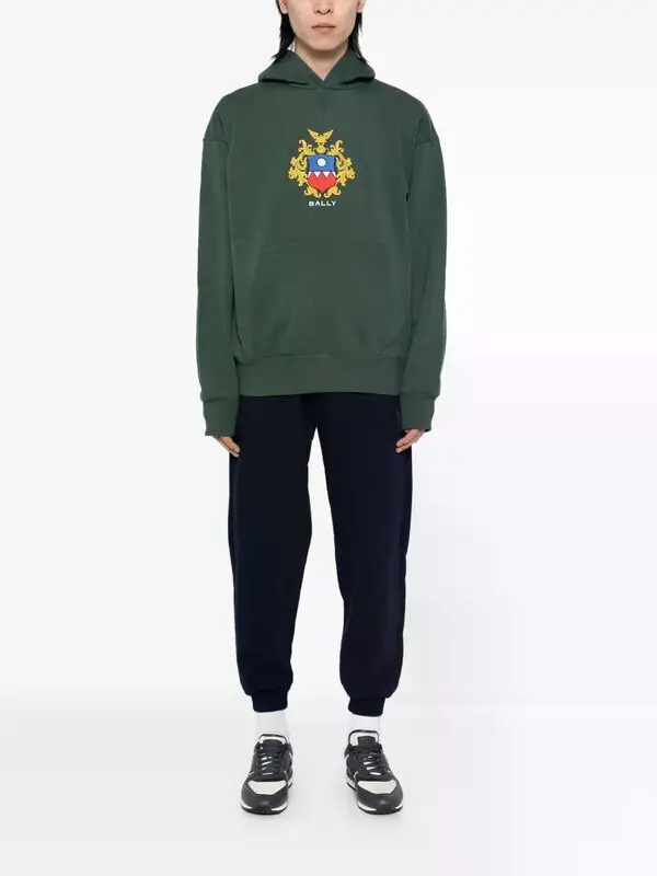 Bally Embroidered Logo Hoodie - Green