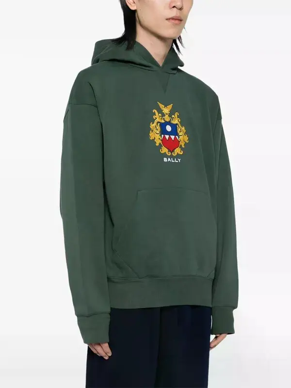 Bally Embroidered Logo Hoodie - Green