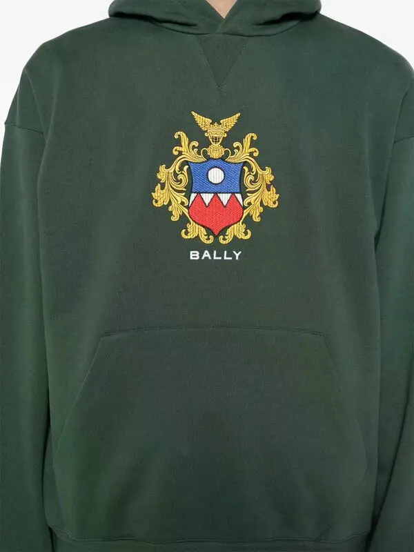 Bally Embroidered Logo Hoodie - Green