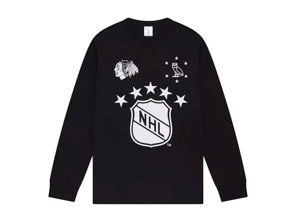 OVO X Nhl Chicago Hawks Long Sleeve T-shirt
