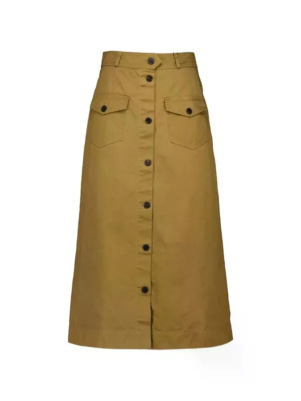 Saint Laurent Front-pocket Buttoned Skirt - Brown