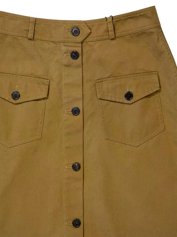 Saint Laurent Front-pocket Buttoned Skirt - Brown