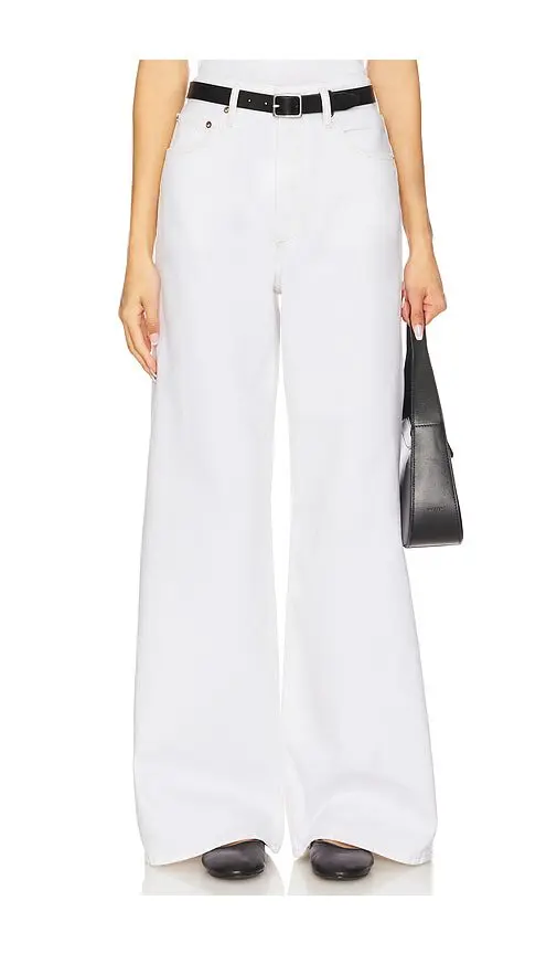 AGOLDE Dame High Rise Wide Leg Jeans - White