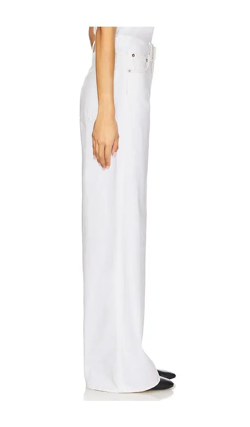 AGOLDE Dame High Rise Wide Leg Jeans - White