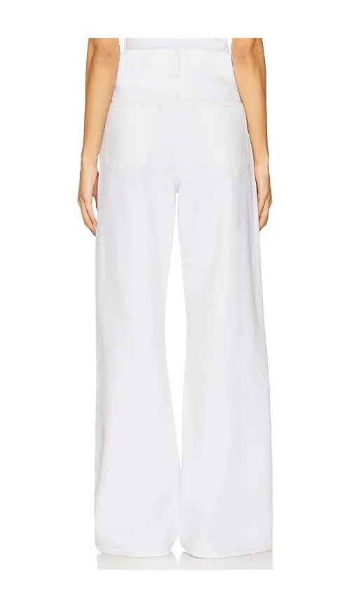 AGOLDE Dame High Rise Wide Leg Jeans - White