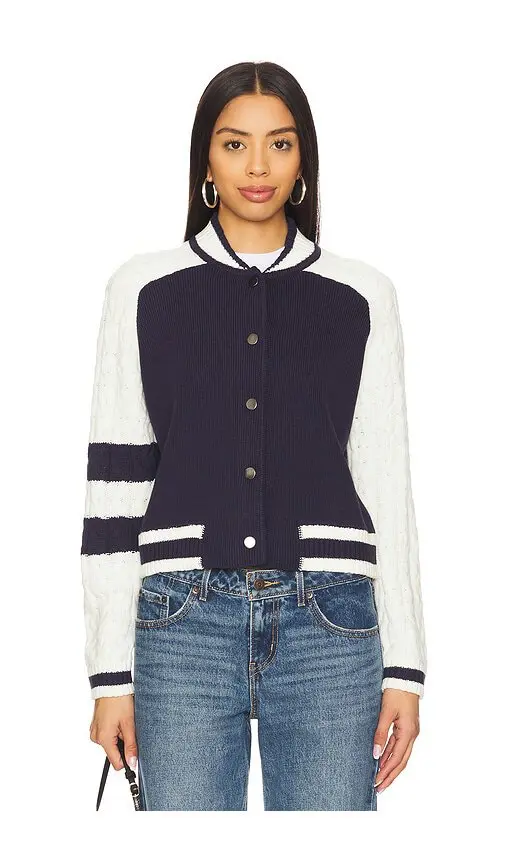 Central Park West Cable Sleeve Knit Bomber