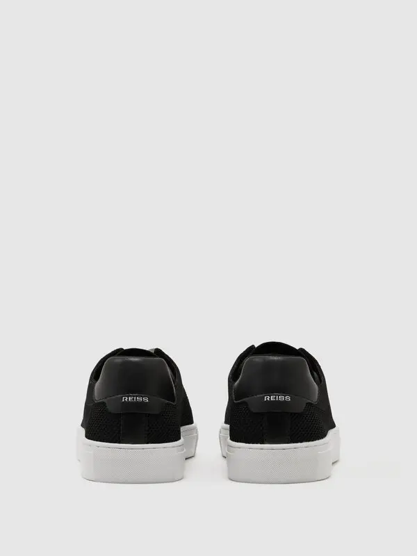 REISS Finley Knitted Low-top Trainers - Black