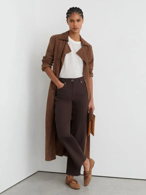 REISS Selin Mid-rise Straight-leg Jeans - Chocolate