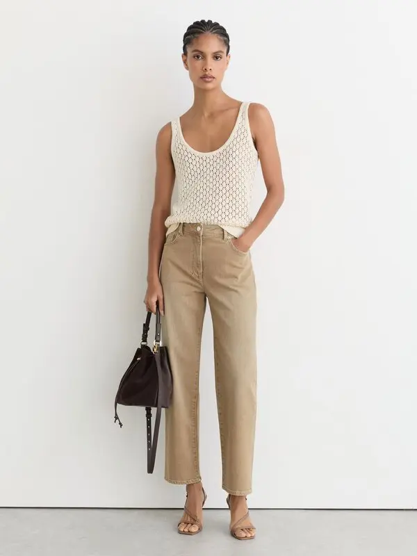 REISS Selin Petite Mid-rise Straight-leg Jeans - Neutral