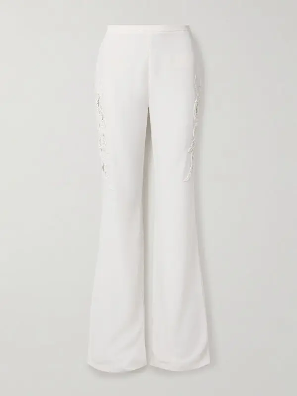 Zuhair Murad Embellished Cady Flared Pants