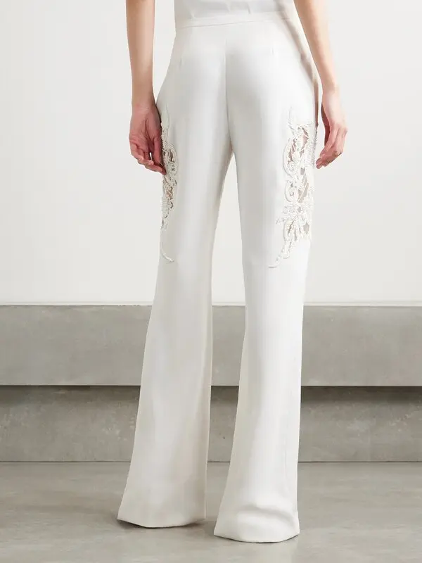 Zuhair Murad Embellished Cady Flared Pants