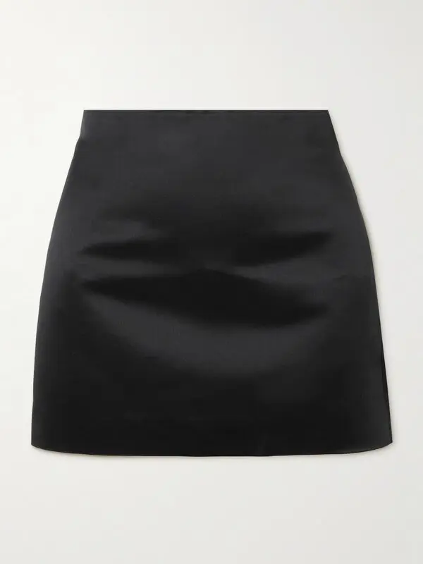 LISA YANG Silk-satin Mini Skirt - Black