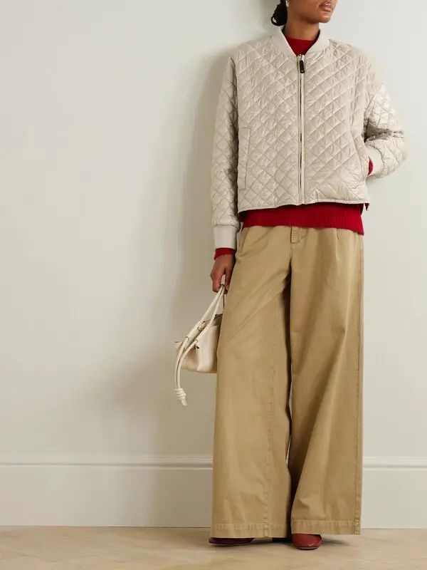 Max Mara Licia Quilted Shell Bomber Jacket