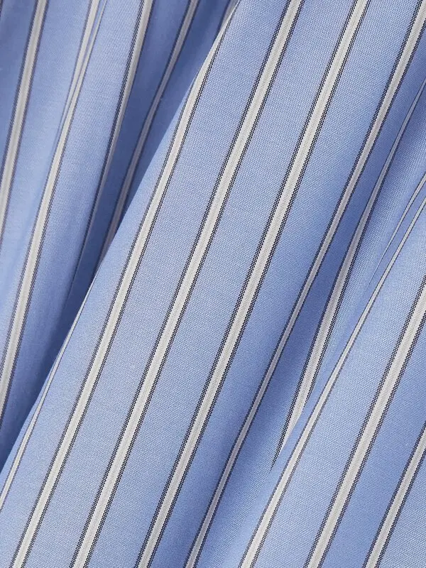 Marni Pleated Striped Cotton-poplin Midi Skirt