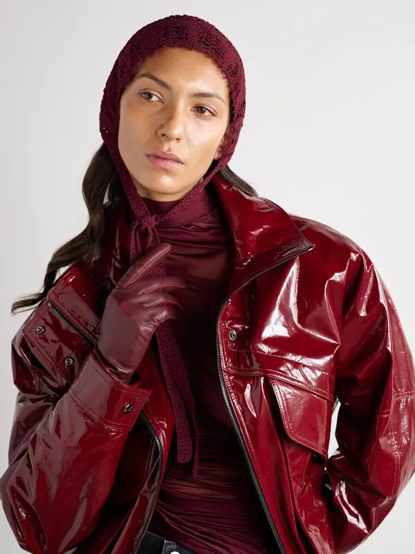 Magda Butrym Crocheted Cotton Bonnet - Burgundy