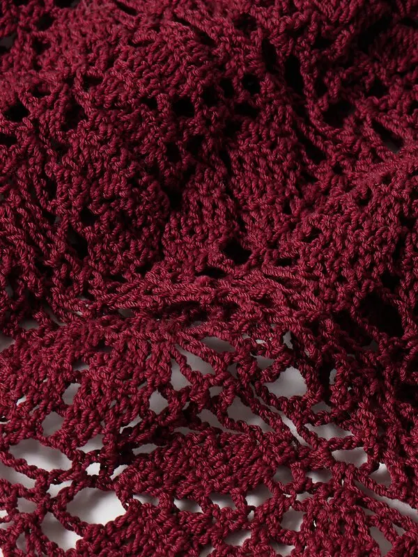 Magda Butrym Crocheted Cotton Bonnet - Burgundy