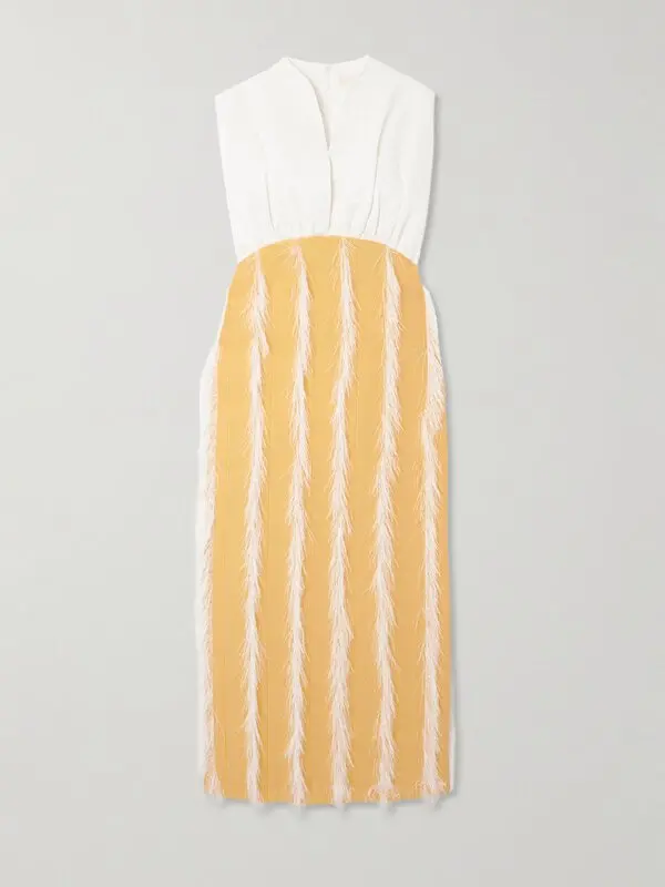 DESTREE Paz Pleated Midi Dress - Yellow