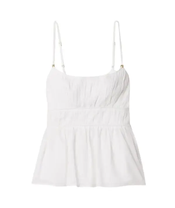 Aje Acapella Gathered Cotton-voile Peplum Top