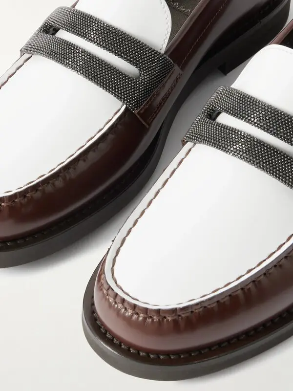 Brunello Cucinelli Bead-embellished Loafers - Brown