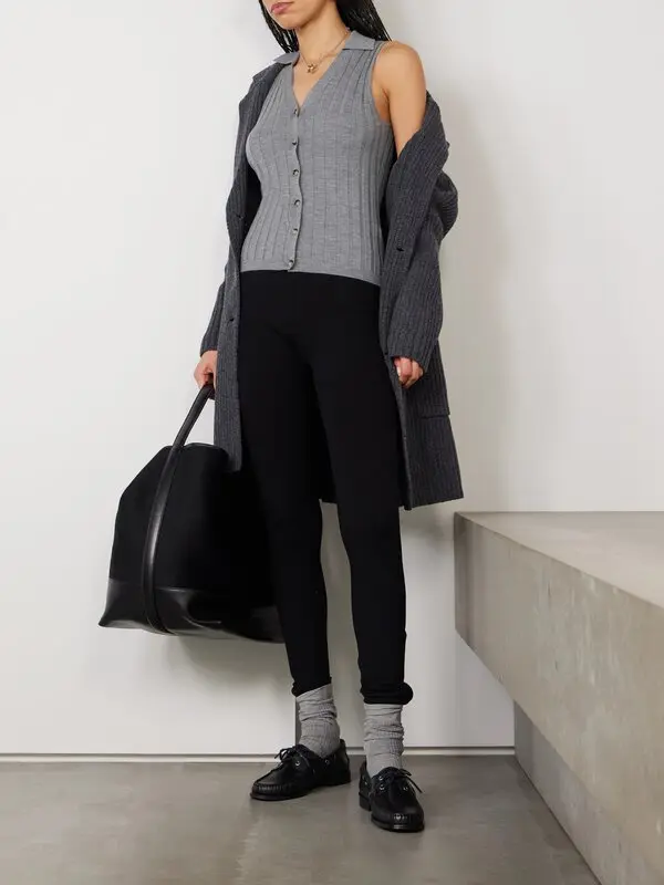 ALLUDE Ribbed Wool Vest