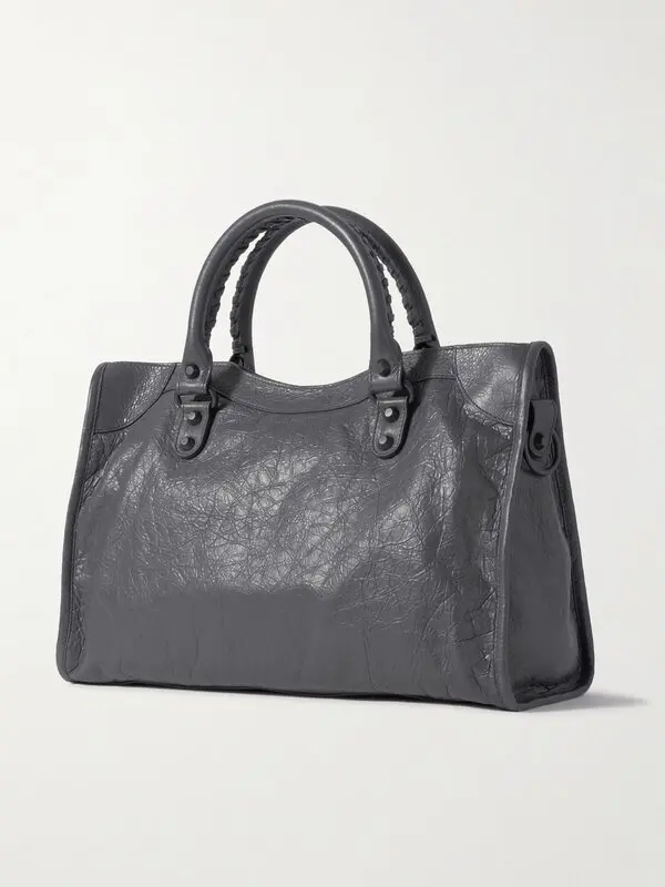 Balenciaga Le City Medium Textured-leather Tote - Gray