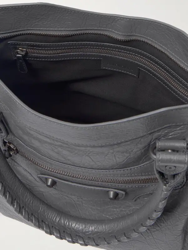 Balenciaga Le City Medium Textured-leather Tote - Gray