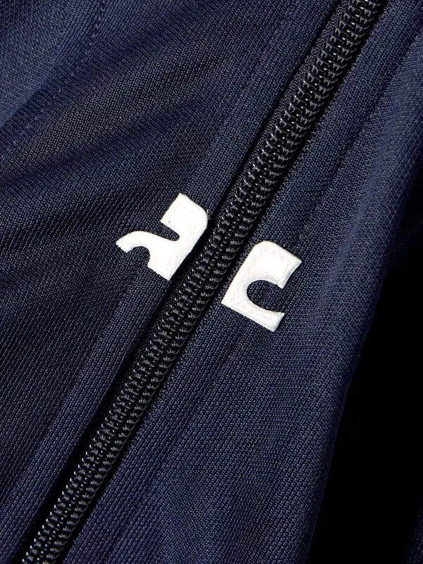 COURREGES Interlock Appliquéd Jersey Track Jacket - Blue