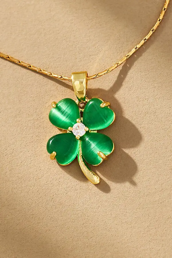 BOXBAR Green Gemstone Clover Charm