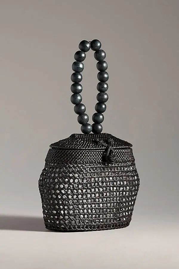 Anthropologie Rattan Beaded Bucket Bag In Black - 21% Off  display picture 3
