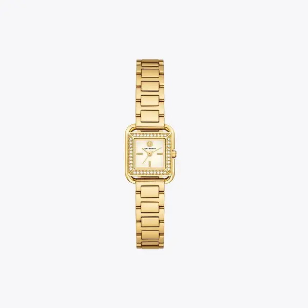 Tory Burch Small Kira Watch - Ivory/stones/gold