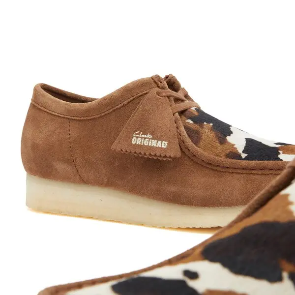 Clarks Wallabee With Animal Print Vamp - Cola Interest