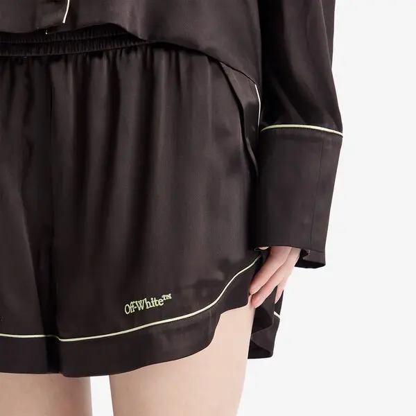 Off-White Satin Pyjama Shorts