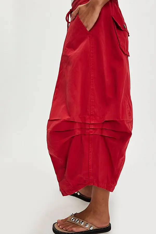 Free People Willow Poplin Maxi Skirt - Rubies