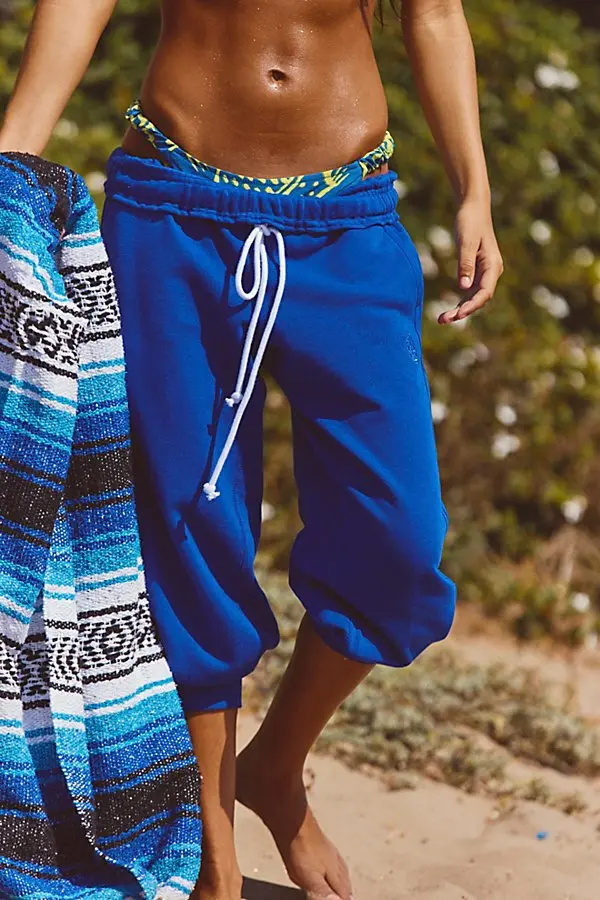 Free People Flutter Cropped Joggers - Electric Cobalt