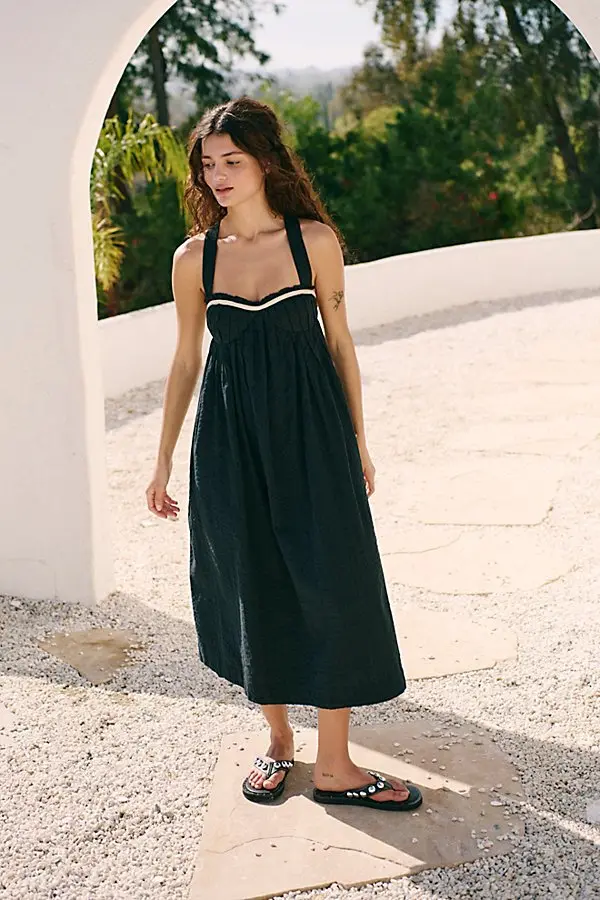 free people black midi dress Poppy Midi Dress