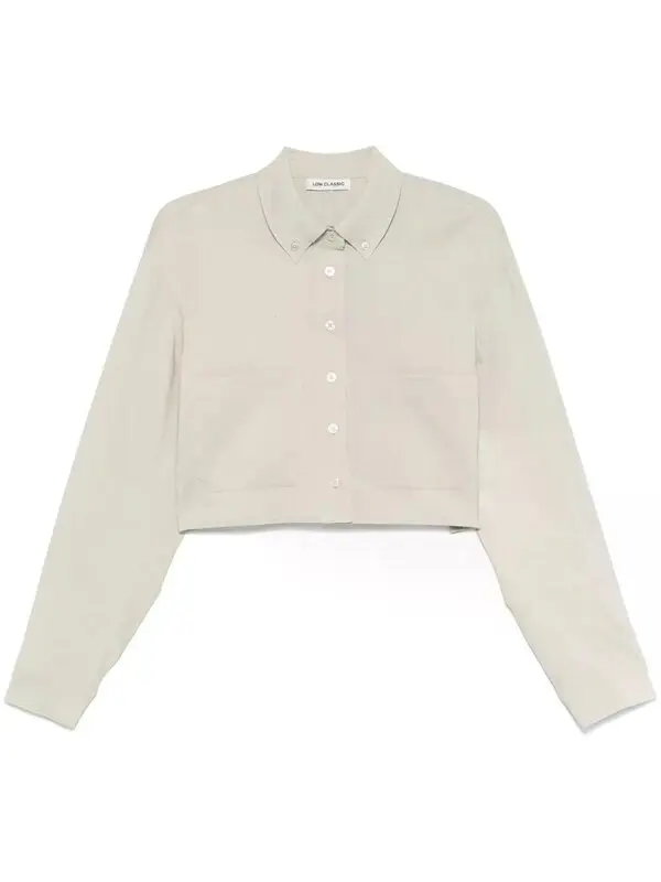 LOW CLASSIC Pocket Cropped Shirt - Green