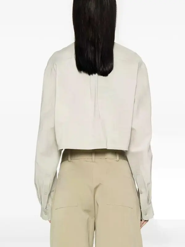 LOW CLASSIC Pocket Cropped Shirt - Green