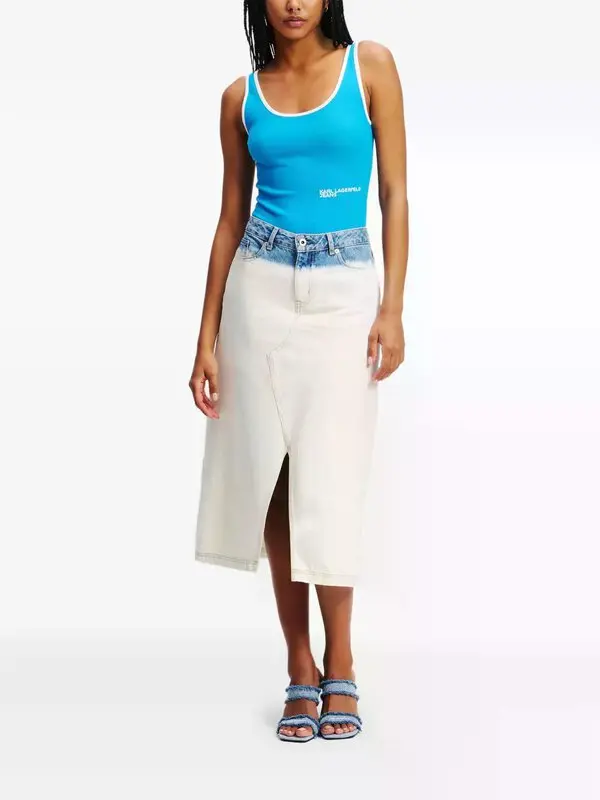 Karl Lagerfeld Ombré Denim Midi Skirt