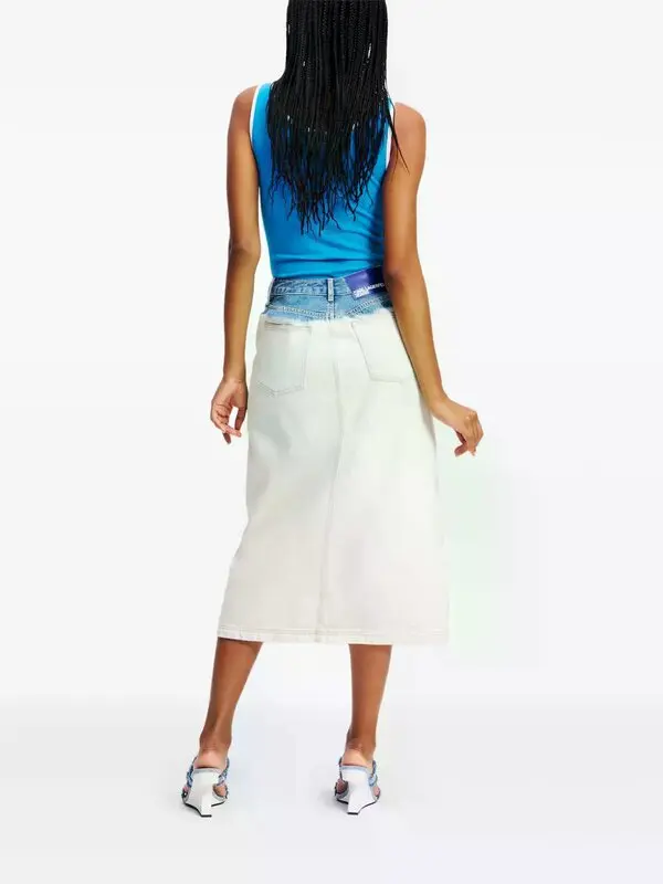 Karl Lagerfeld Ombré Denim Midi Skirt