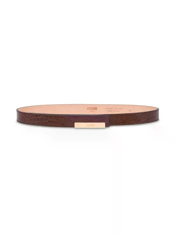 Moschino Logo Plaque Belt in Brown Moschino Men main image 4