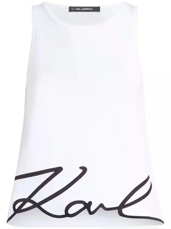 Karl Lagerfeld Signature Tank Top - White
