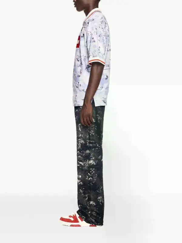 Off-White Printed V-neck Soccer T-shirt