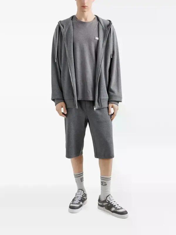 Dolce & Gabbana Zip-up Cotton Hoodie - Grey