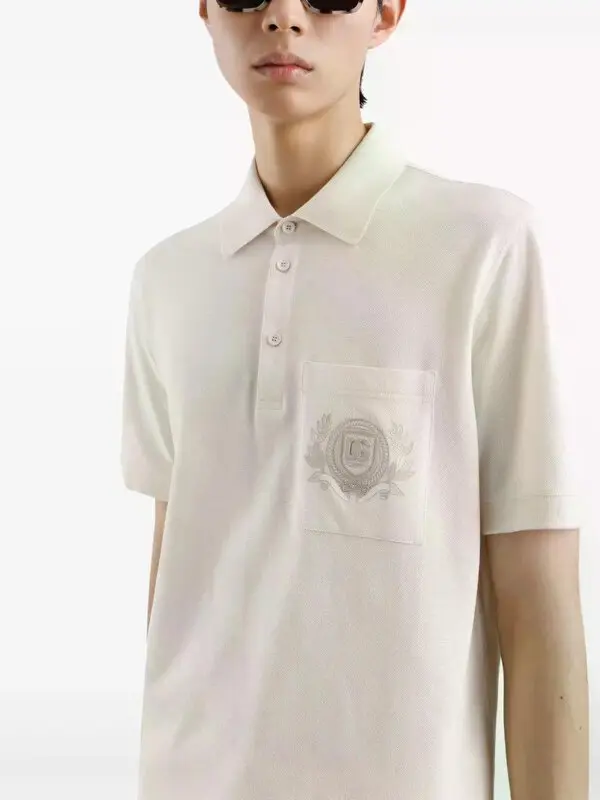 Dolce & Gabbana Logo-embroidered Polo Shirt - Neutrals